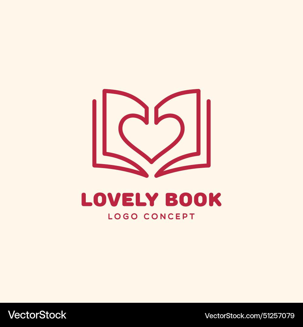 Lovely book logo Royalty Free Vector Image - VectorStock