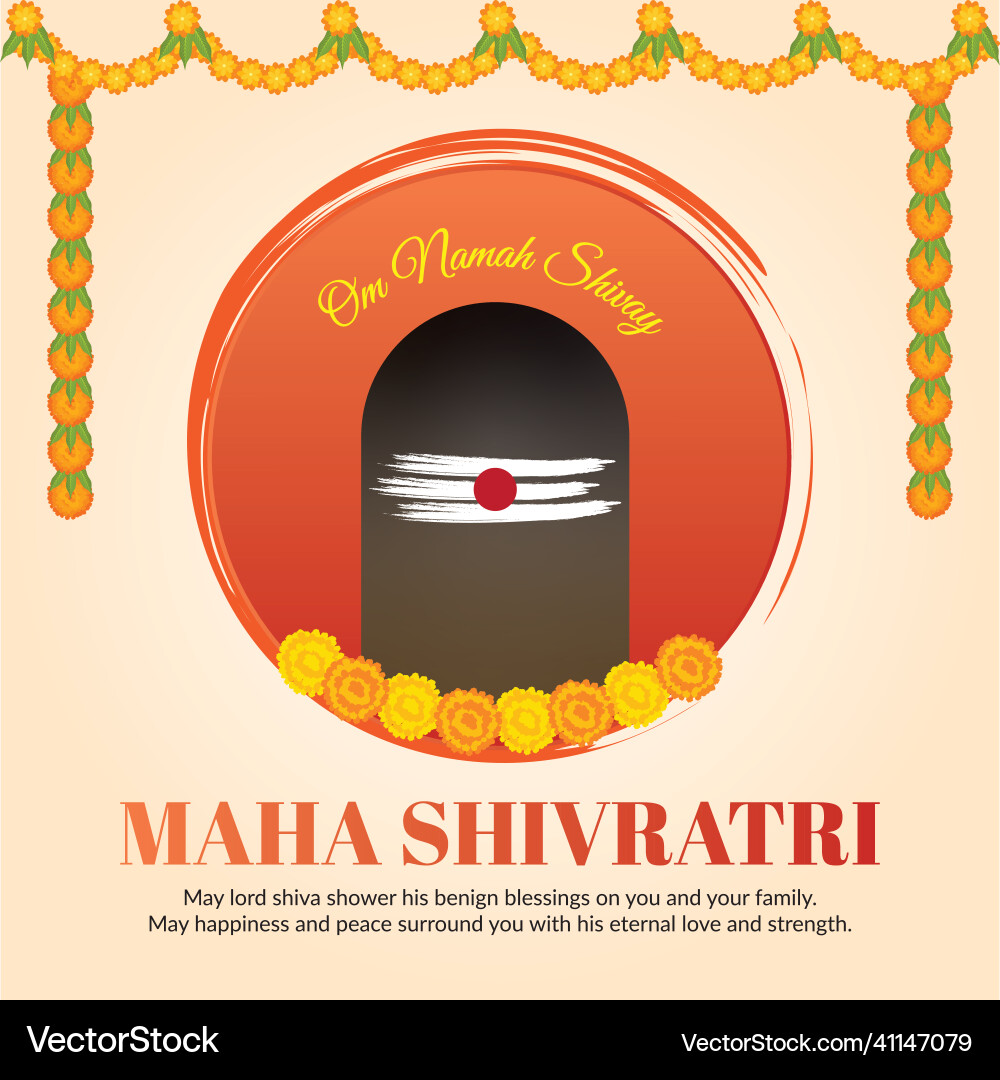 Maha shivratri banner design Royalty Free Vector Image