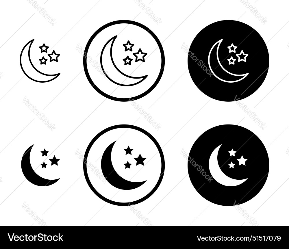 Moon stars icon Royalty Free Vector Image - VectorStock