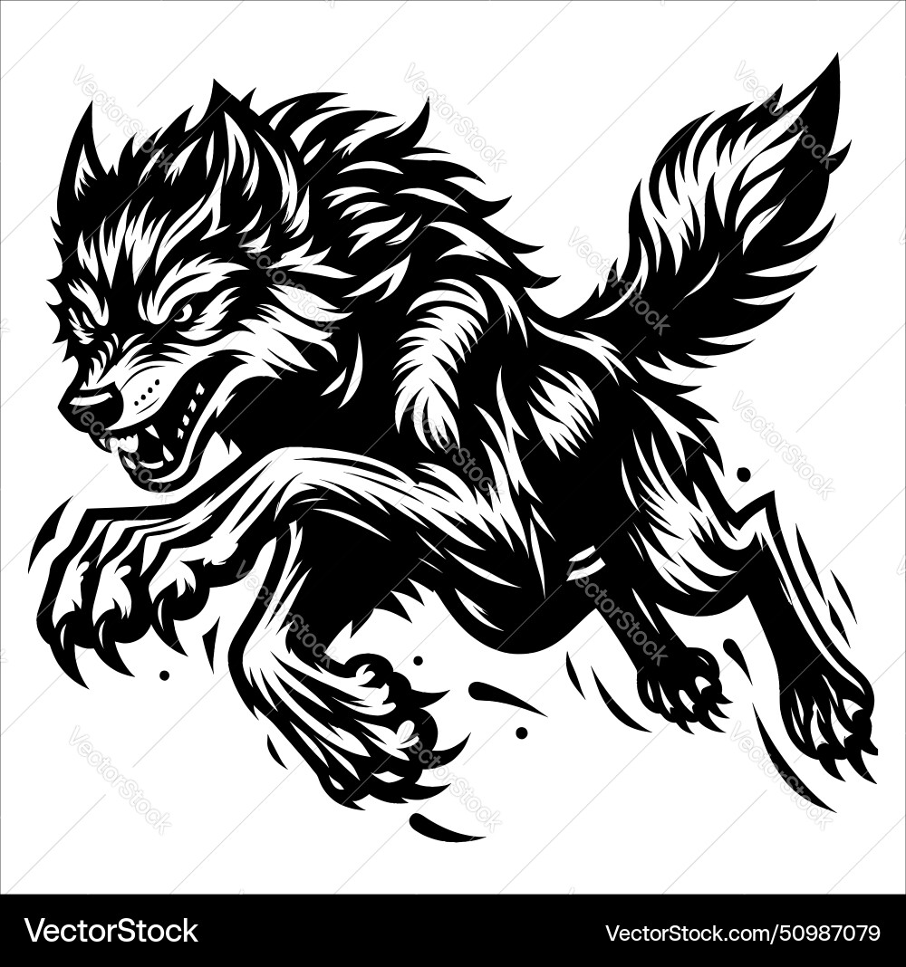 Rugged wolf Royalty Free Vector Image - VectorStock