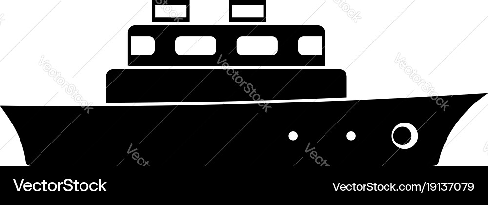 Schiff Ozean Ikone einfach schwarz Stil Lizenzfreier Vektor
