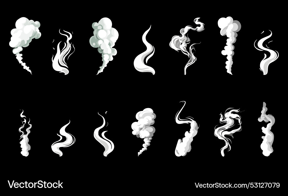 Smoke and Steam Cloud Set Royalty Free Vector Image