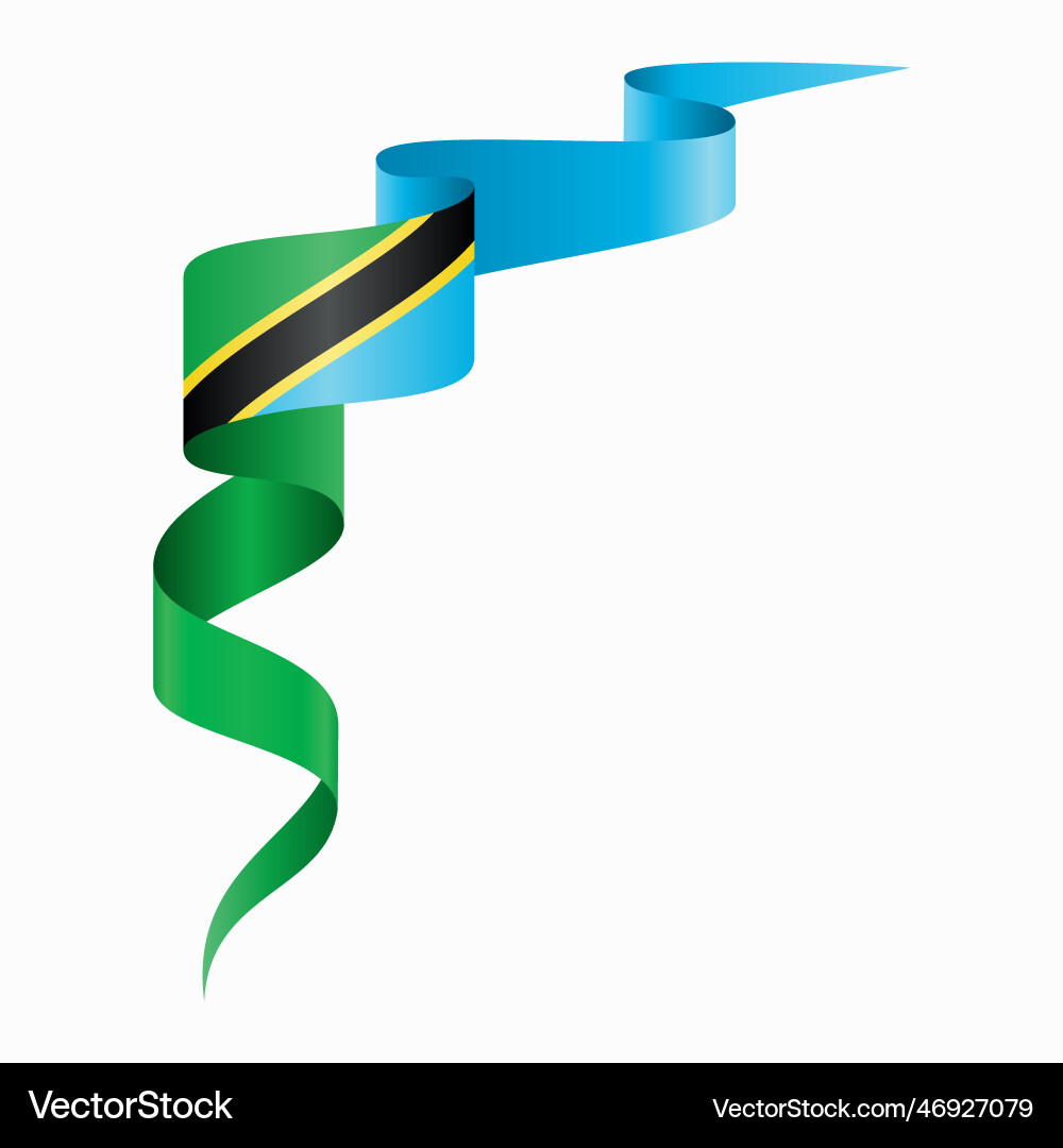 Tanzanian flag wavy abstract background Royalty Free Vector
