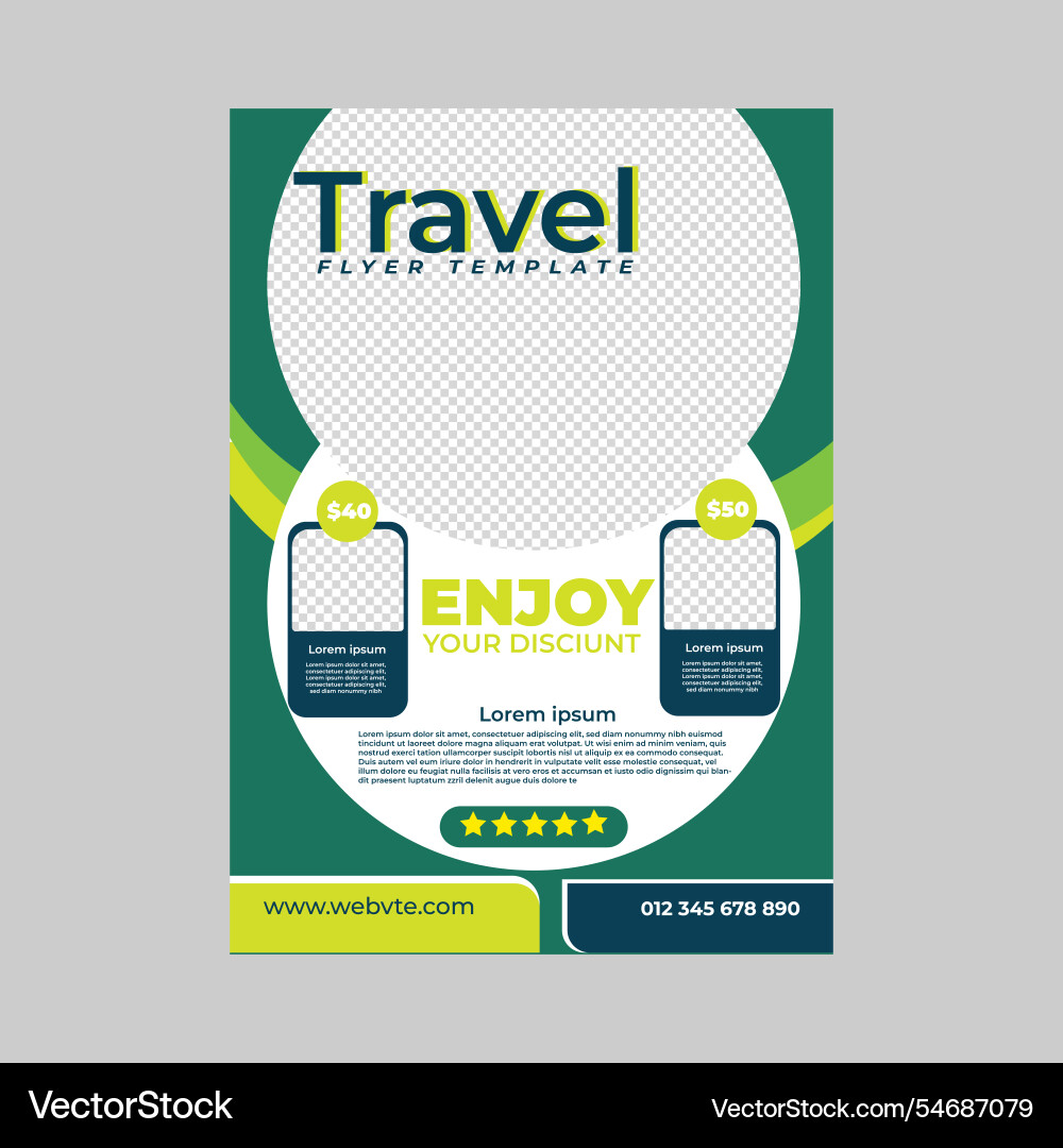 Travel poster template with photo Royalty Free Vector Image