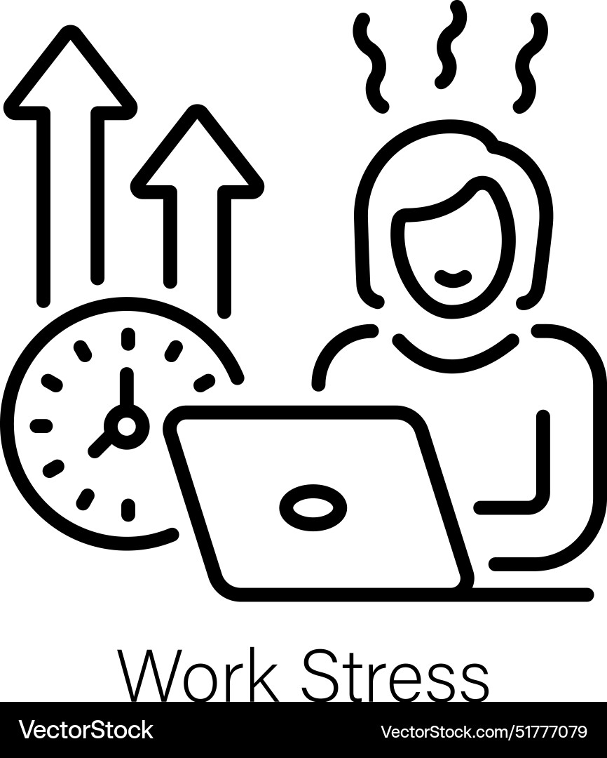 Work stress Royalty Free Vector Image - VectorStock