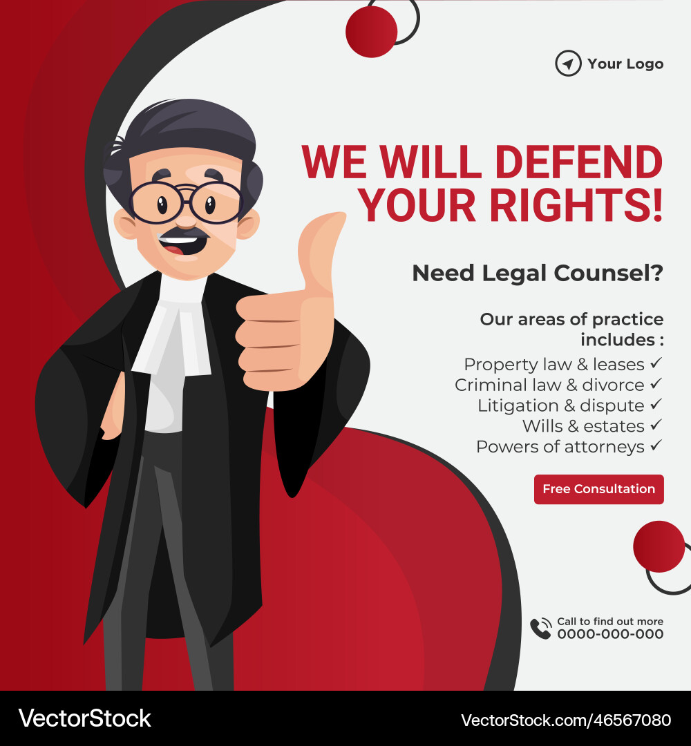 Banner design of we will defend your rights Vector Image