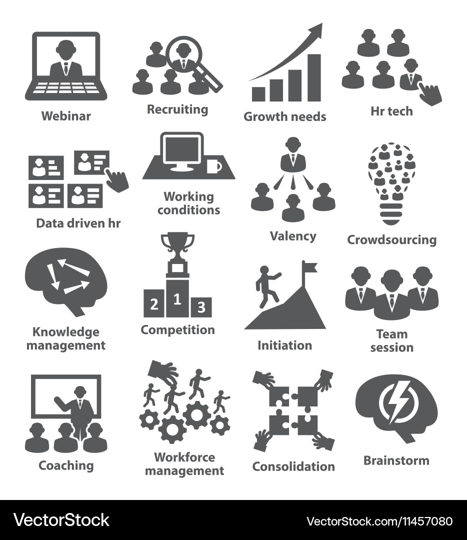 Business management icons pack 30 Royalty Free Vector Image