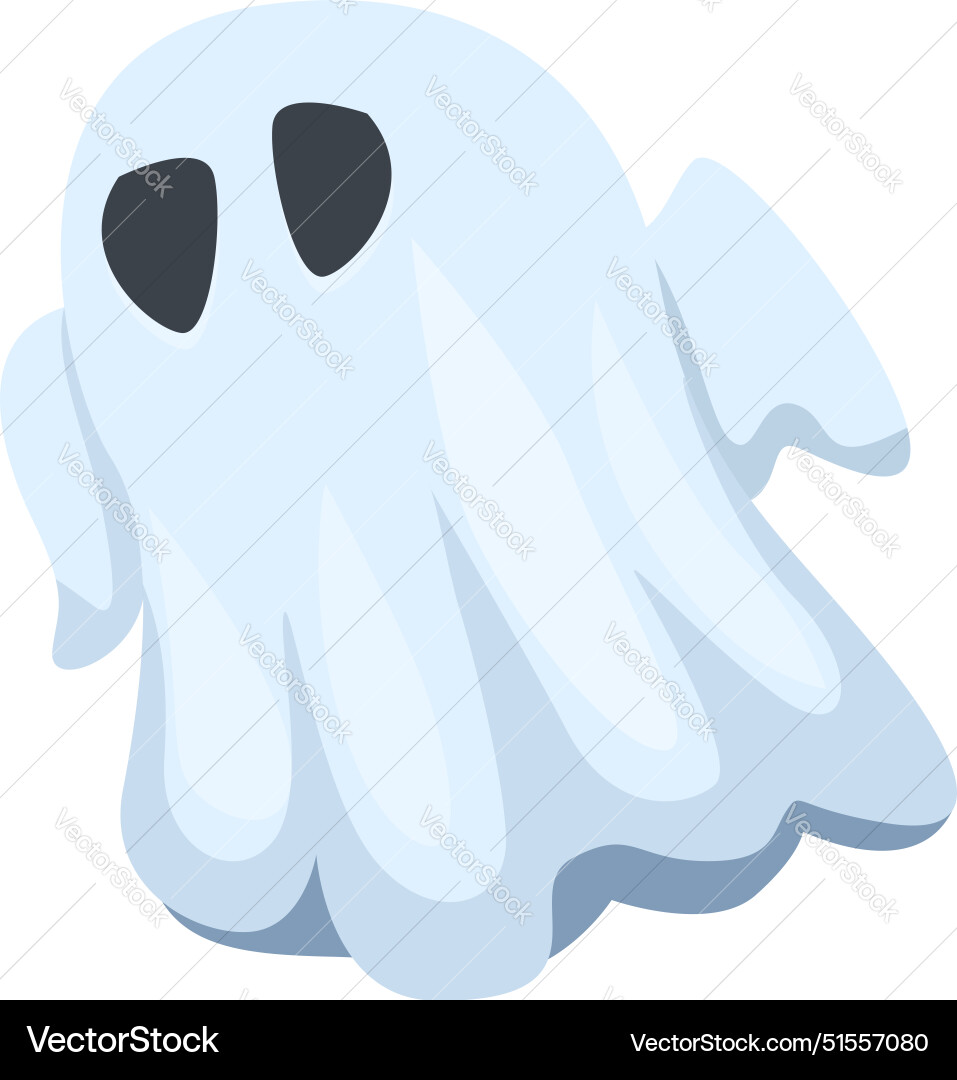 Cartoon ghost is floating with a spooky Royalty Free Vector