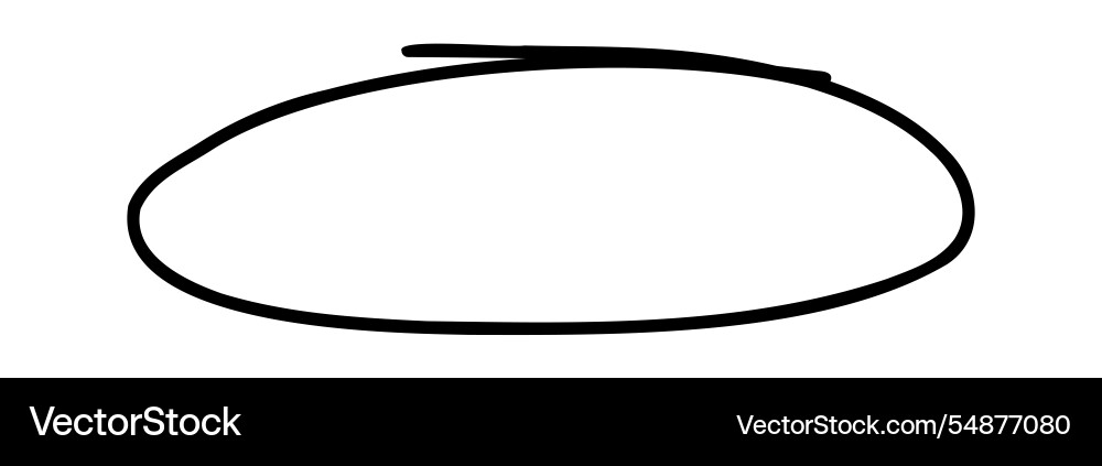 Doodle oval frame hand drawn circle pencil sketch Vector Image