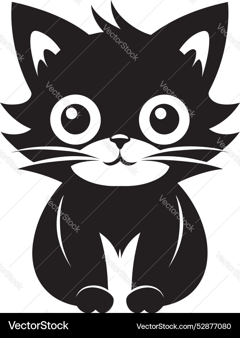 Graceful whiskers logo abstract cat pose Vector Image