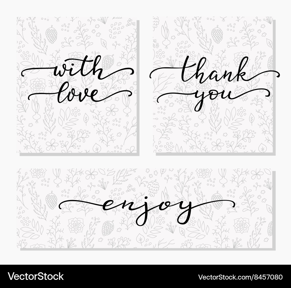 Hand written calligraphy style messages set Vector Image