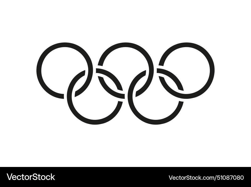 Olympic rings black symbol on white background Vector Image