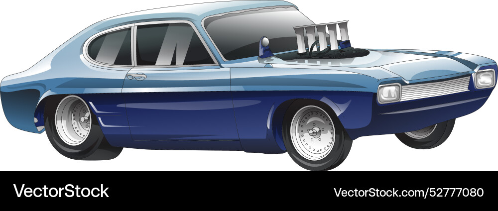 Red drag racing car with black strip Royalty Free Vector