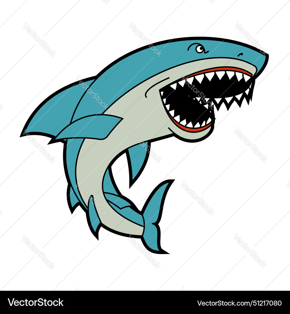 Shark isolated sea predator large predatory Vector Image