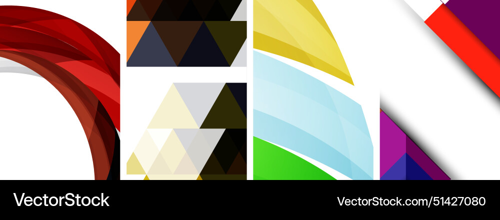 Sleek geometric abstract backgrounds composed Vector Image