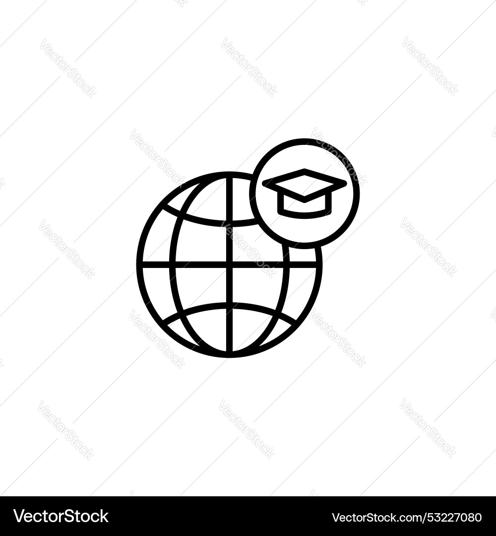 World university icon set education global study Vector Image
