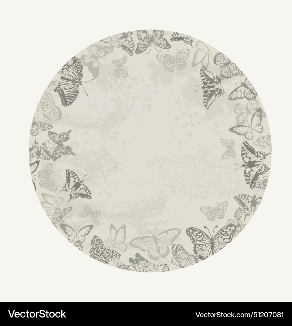 Background round frame with vintage beige Vector Image