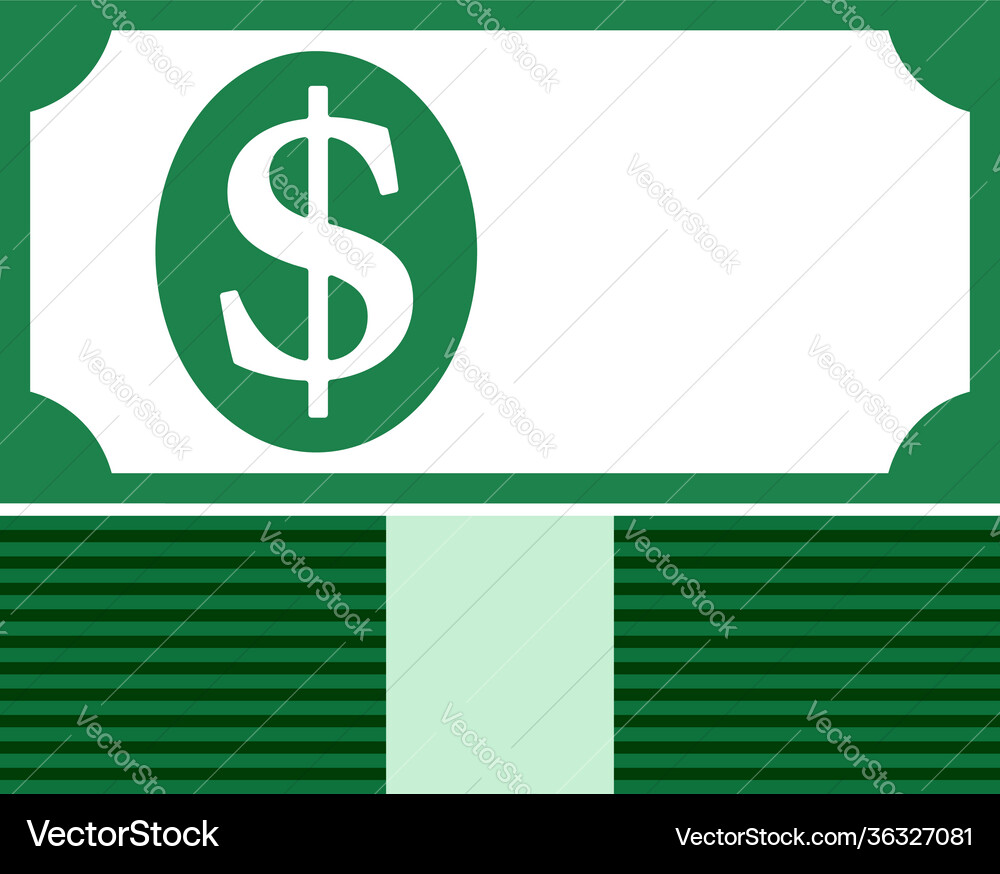 Banknote auf dem oberen Geldstapel-Symbol Vektorbild