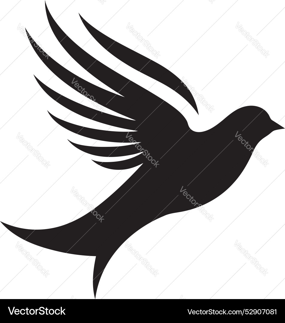 Black dove logo with text and abstract background Vector Image