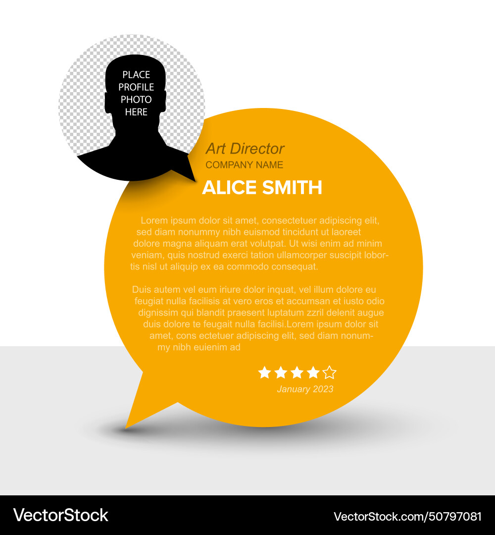 Client light user testimonial review layout Vector Image