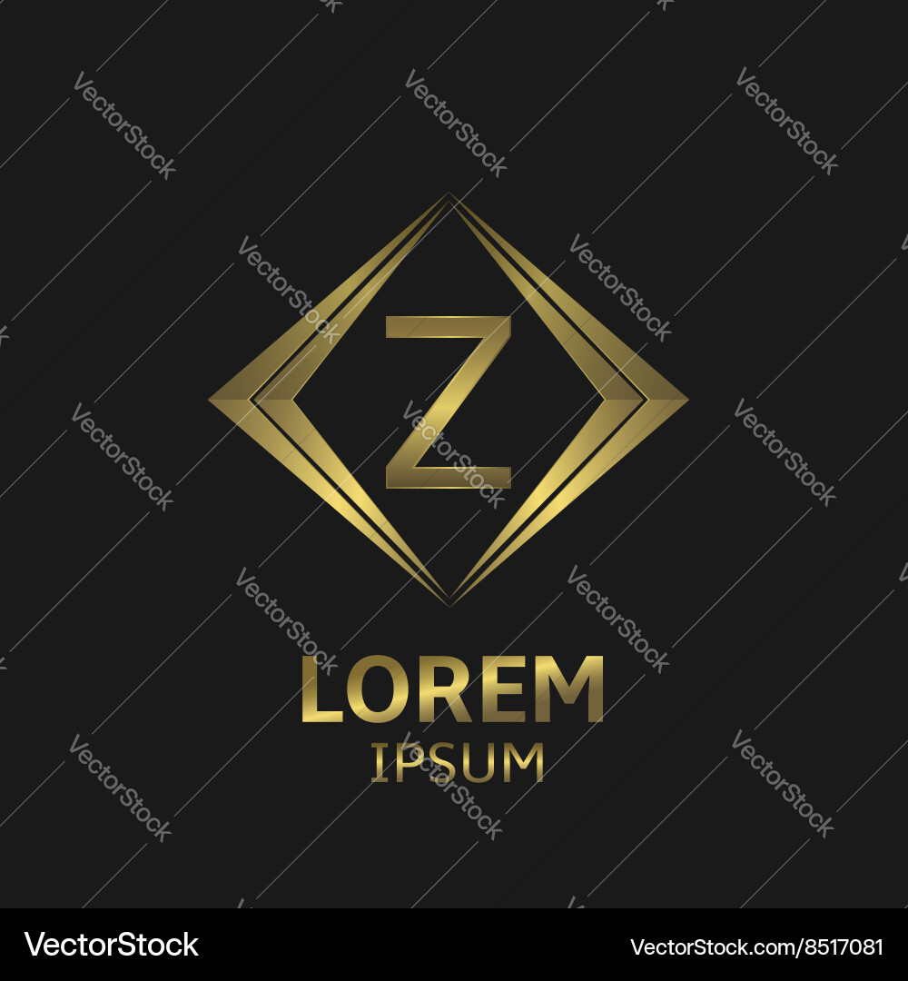 Golden z letter Royalty Free Vector Image - VectorStock