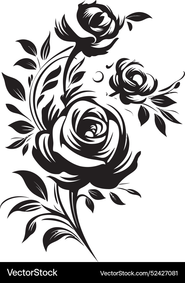 Gothic flora ensemble floral noirmidnight Vector Image