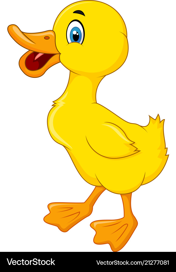 Happy duck cartoon Royalty Free Vector Image - VectorStock