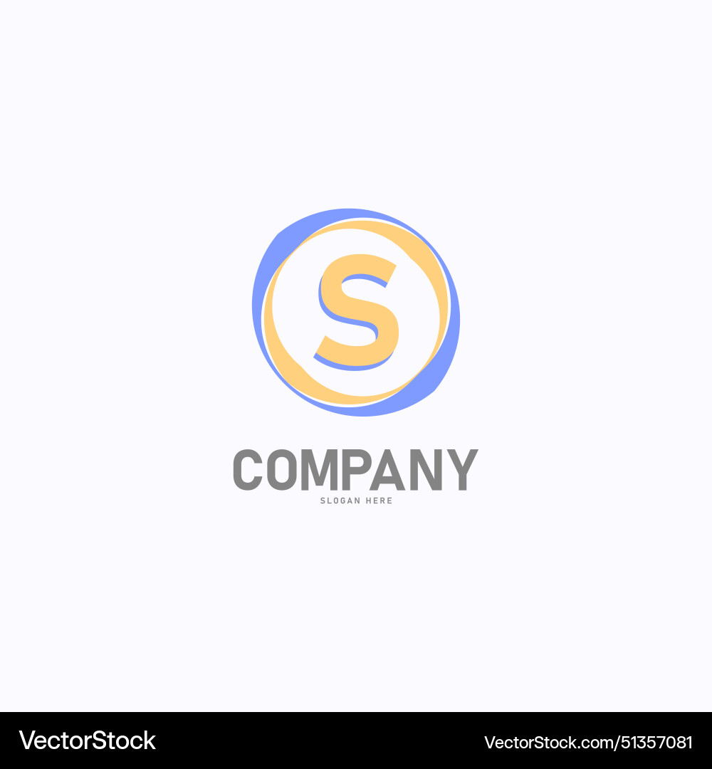 Letter s logo initial flat design tem Royalty Free Vector
