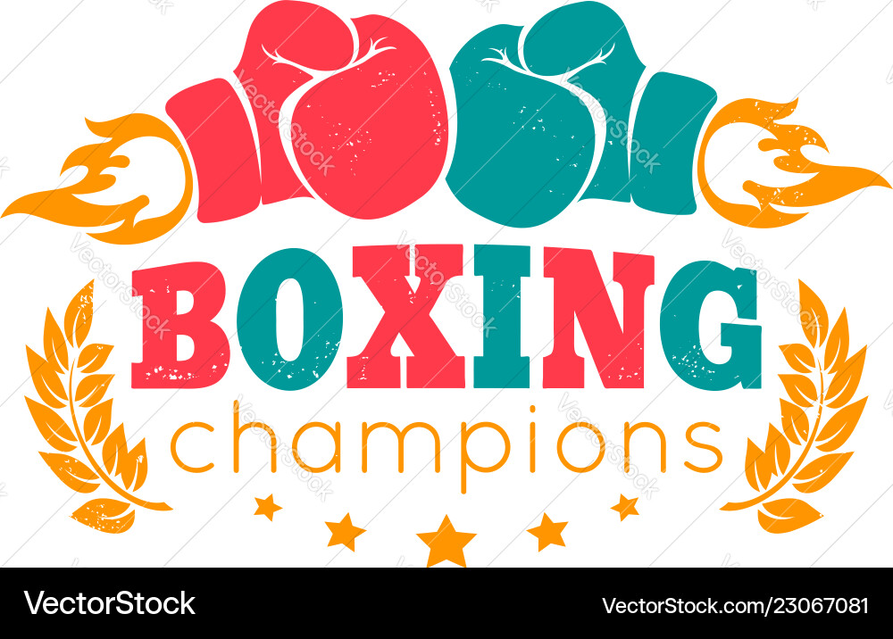Logo for a boxing with two gloves Royalty Free Vector Image
