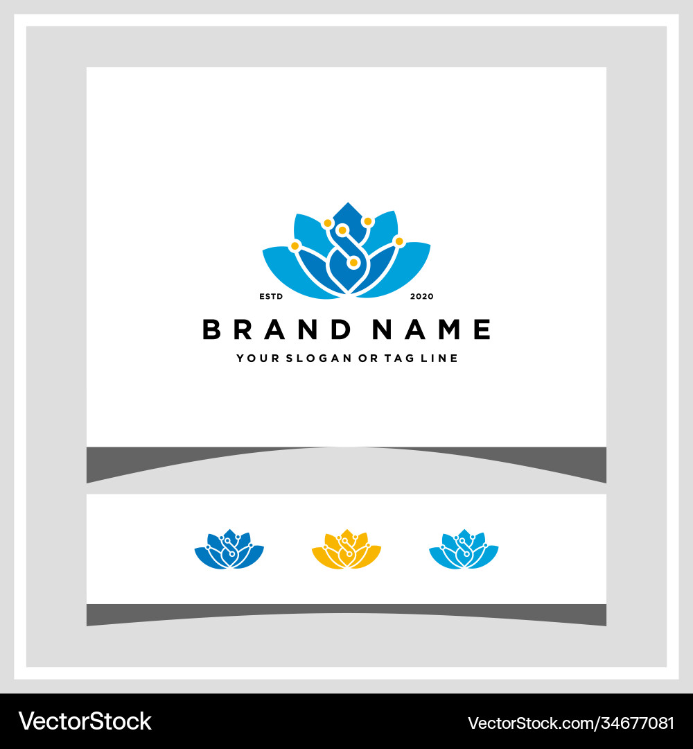 Lotus tech logo design concept Royalty Free Vector Image