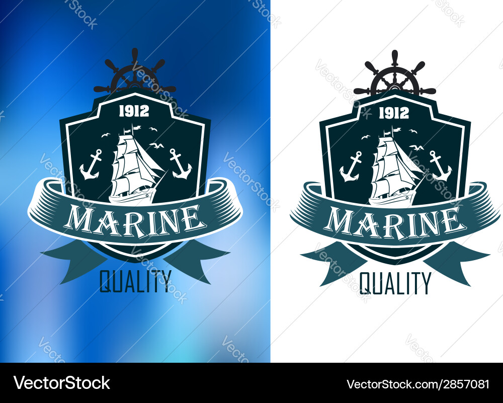 Retro marine heraldic banner Royalty Free Vector Image
