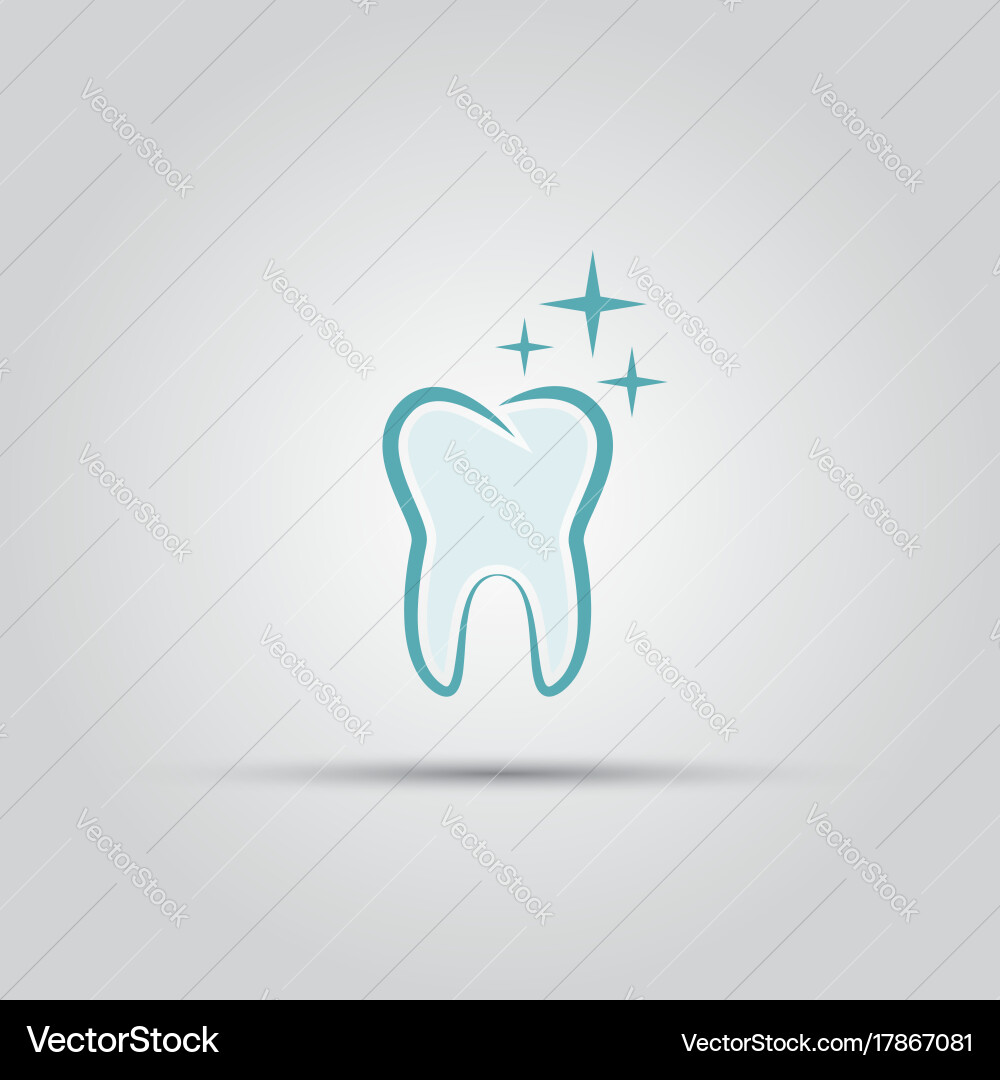 Shining tooth isolated logo Royalty Free Vector Image