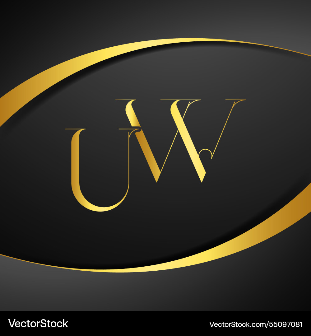 Uw luxury letter logo Royalty Free Vector Image
