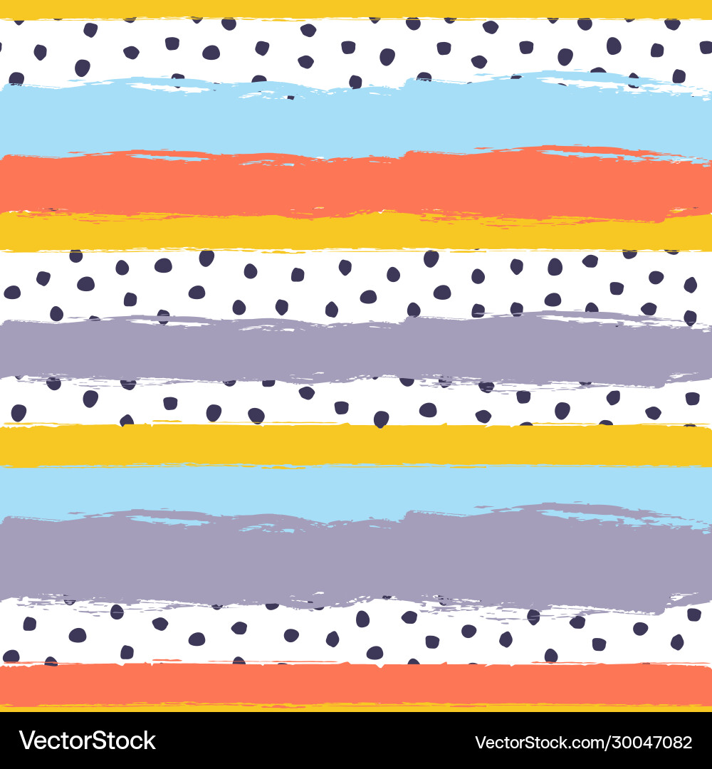 Abstract hand drawn seamless pattern with striped Vector Image