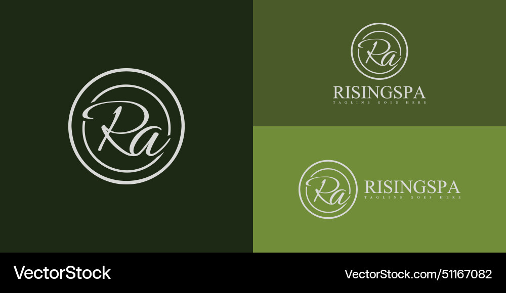 Abstract initial circle letter ra or ar logo Vector Image