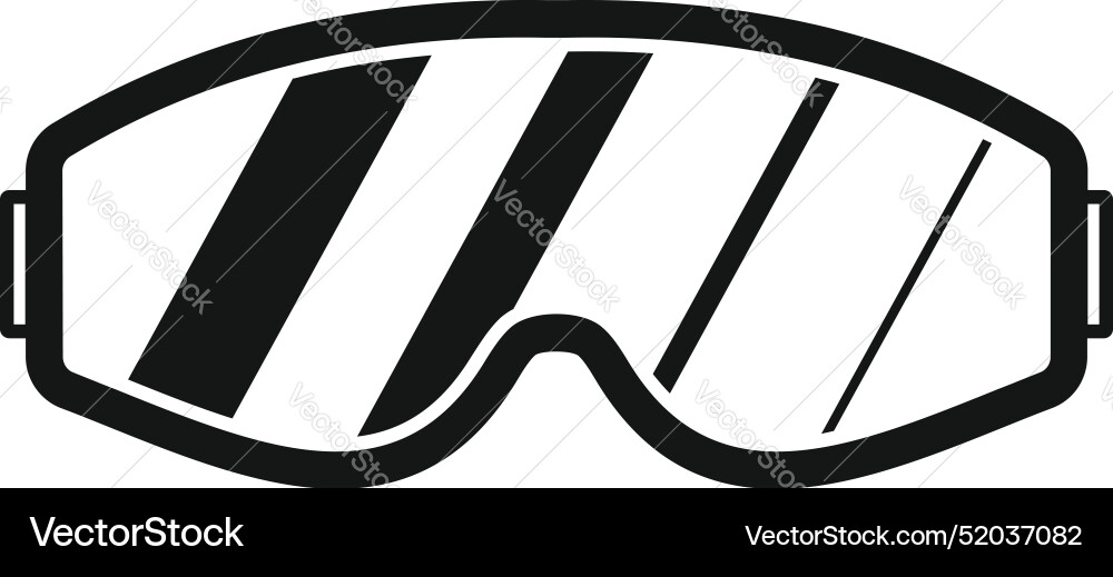 Black simple ski goggles protecting eyes from sun Vector Image