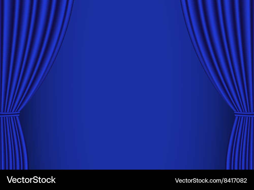 Blue curtain Royalty Free Vector Image - VectorStock