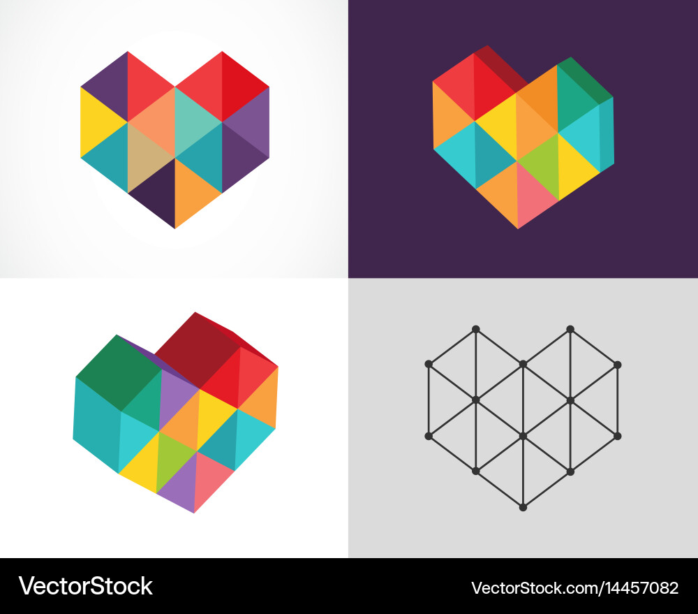 Creative digital abstract colorful icons logos Vector Image