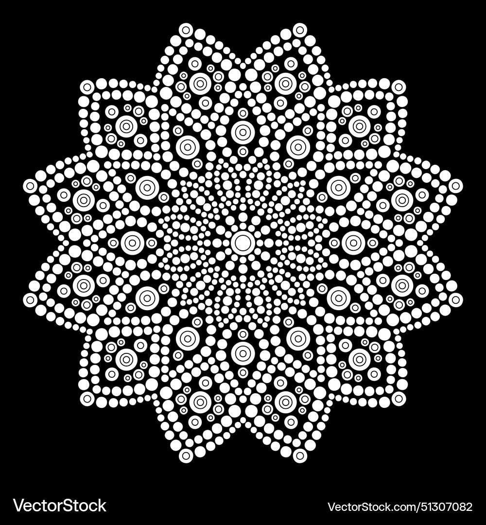 Dot mandala art therapy coloring page Royalty Free Vector
