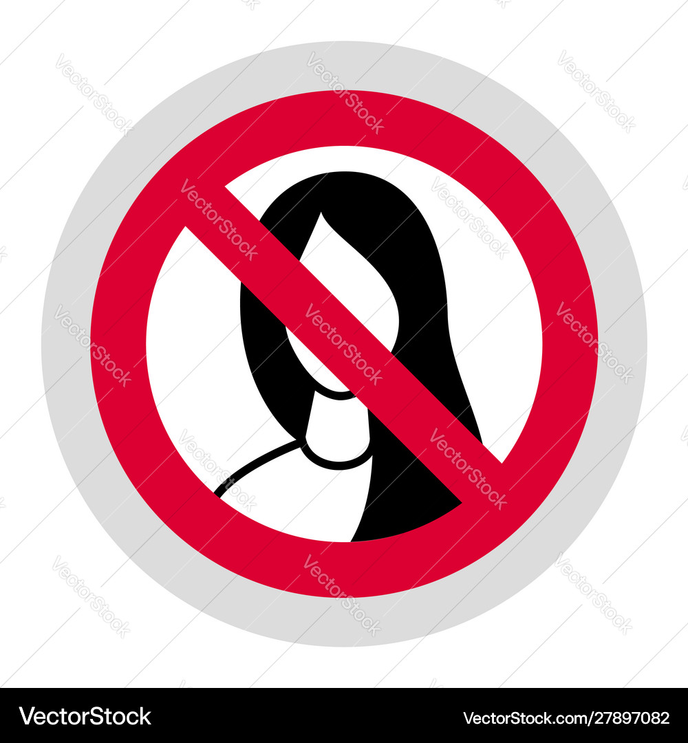 Forbidden sign modern round sticker Royalty Free Vector