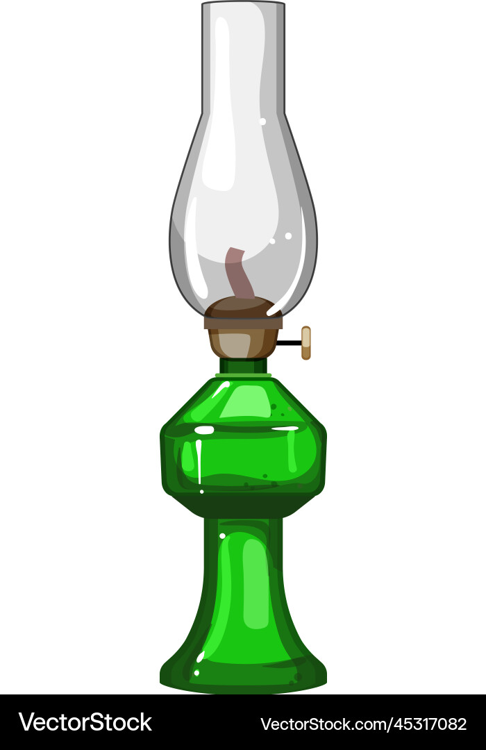 Glass kerosene lamp cartoon Royalty Free Vector Image