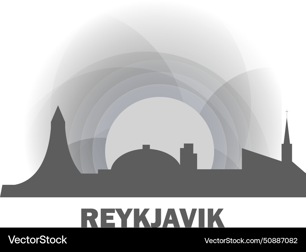 Iceland reykjavik Royalty Free Vector Image - VectorStock