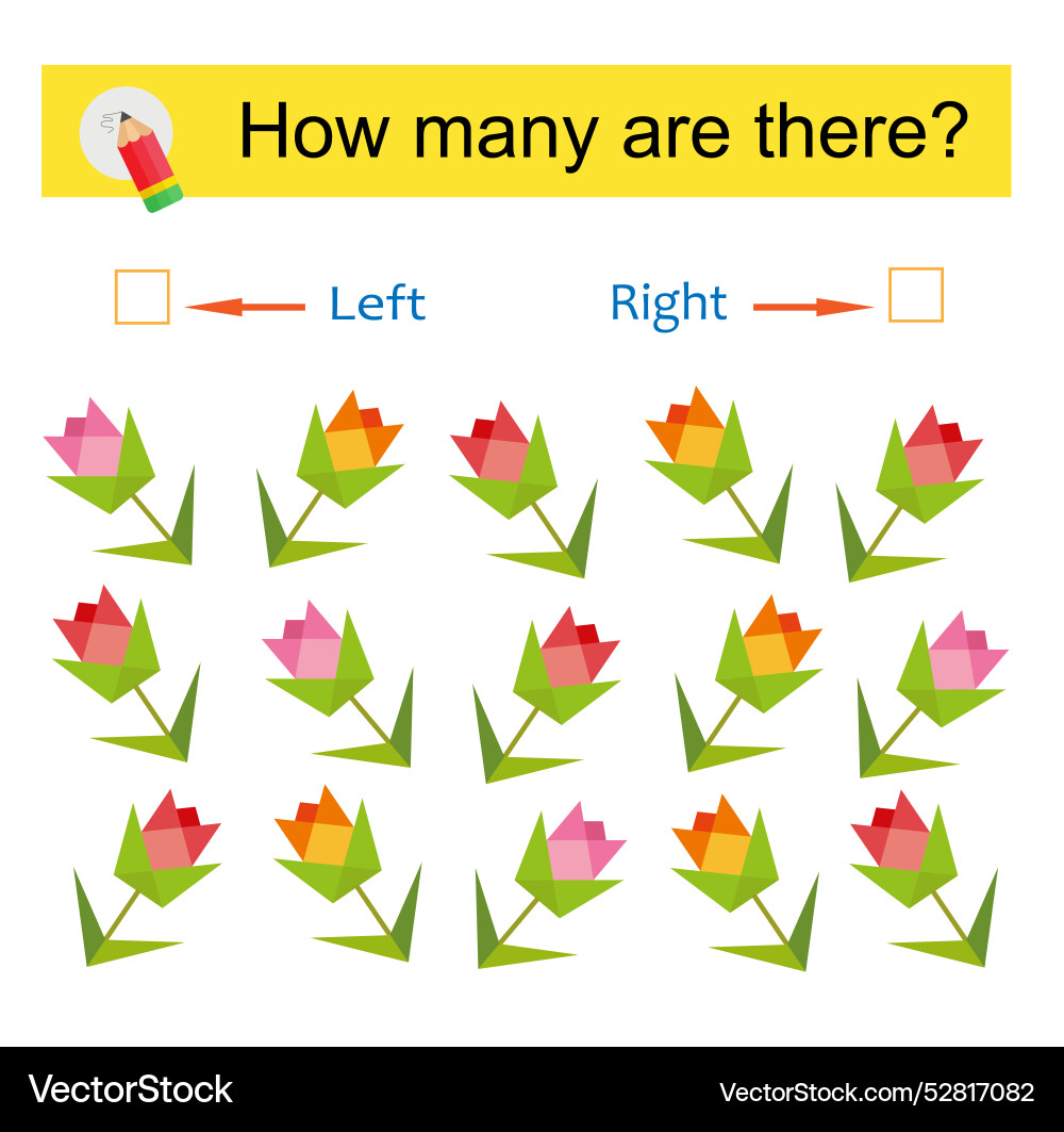 Math activity for kids developing numeracy Vector Image
