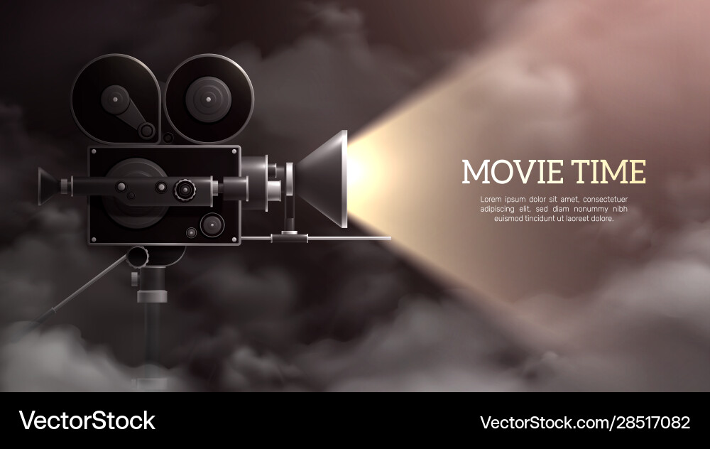 Movie time realistic background Royalty Free Vector Image