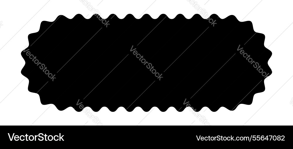 Oval rectangle shape with wavy edges rectangular Vector Image
