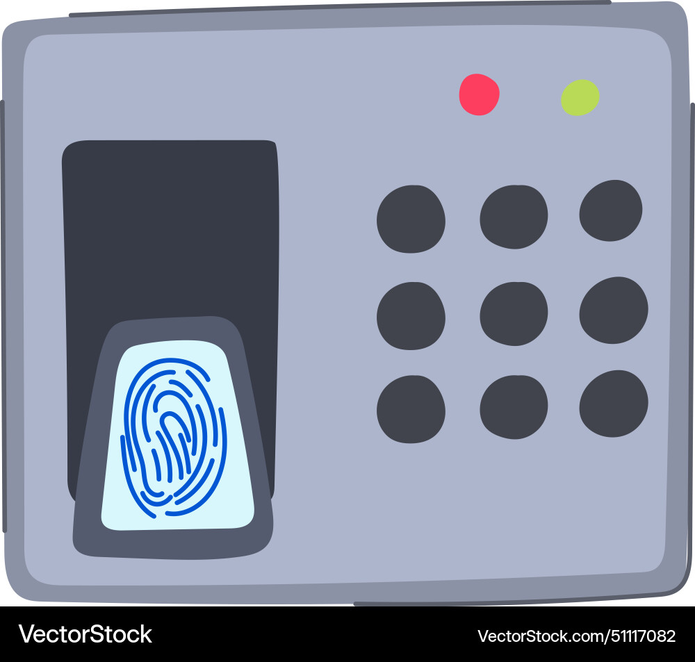 Recognition biometric security device cartoon Vector Image