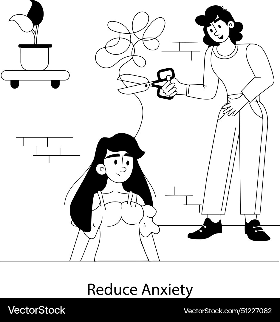Reduce anxiety Royalty Free Vector Image - VectorStock