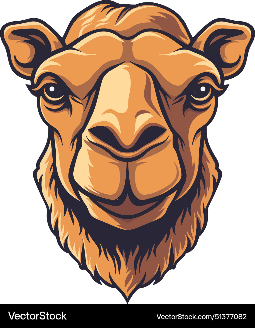 Stylish camel head logo Royalty Free Vector Image