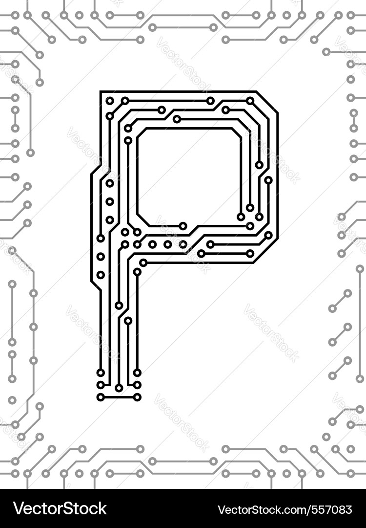 Alphabet of printed circuit boards Royalty Free Vector Image