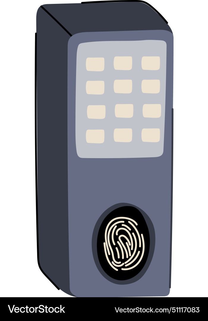 Authentication biometric security device cartoon Vector Image